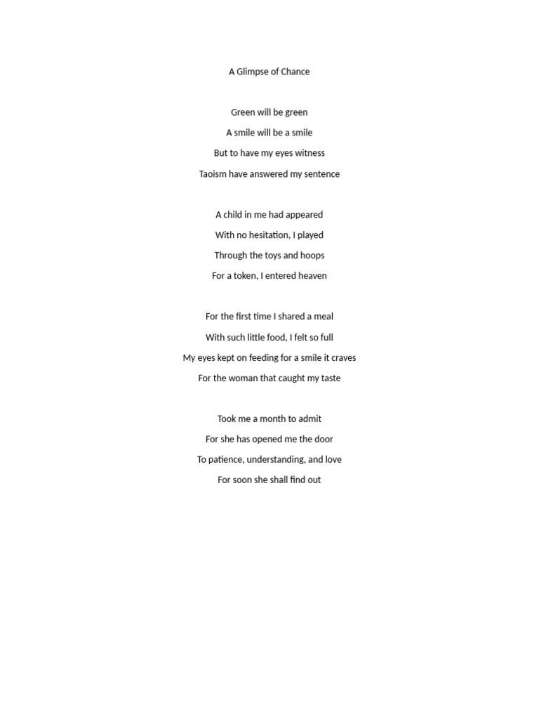 A Glimpse of Chance | PDF