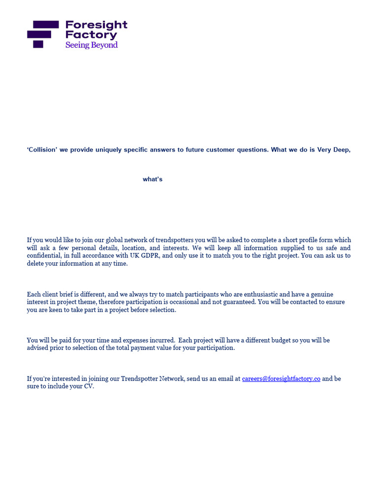 Foresight Factory Global Trendspotter | PDF