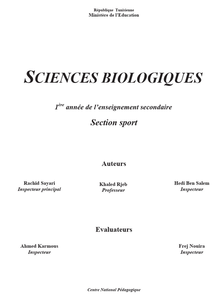 SVT 1ère Sport | PDF