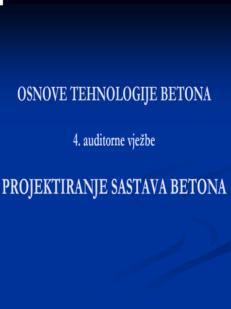 Auditorne Projektiranje Sastava Betona Otb | PDF