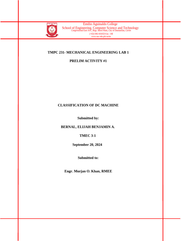 Bernal Intro DC Machine | PDF