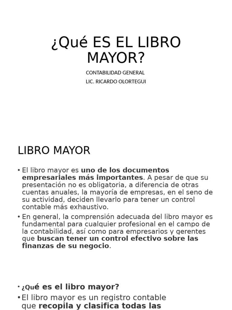 Qué Es El Libro Mayor | PDF