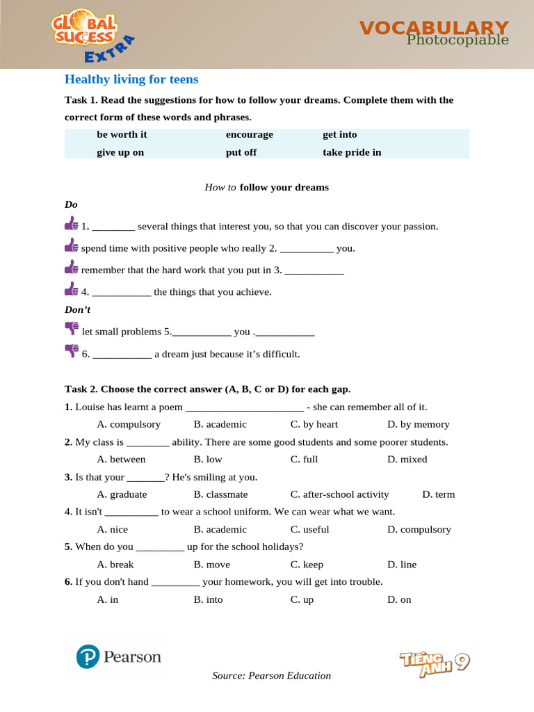 GS9 Unit 3 Extra - Vocabulary | PDF