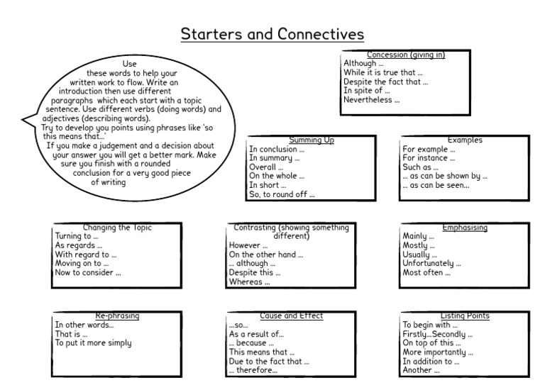 Starters and Connectives-2 | PDF