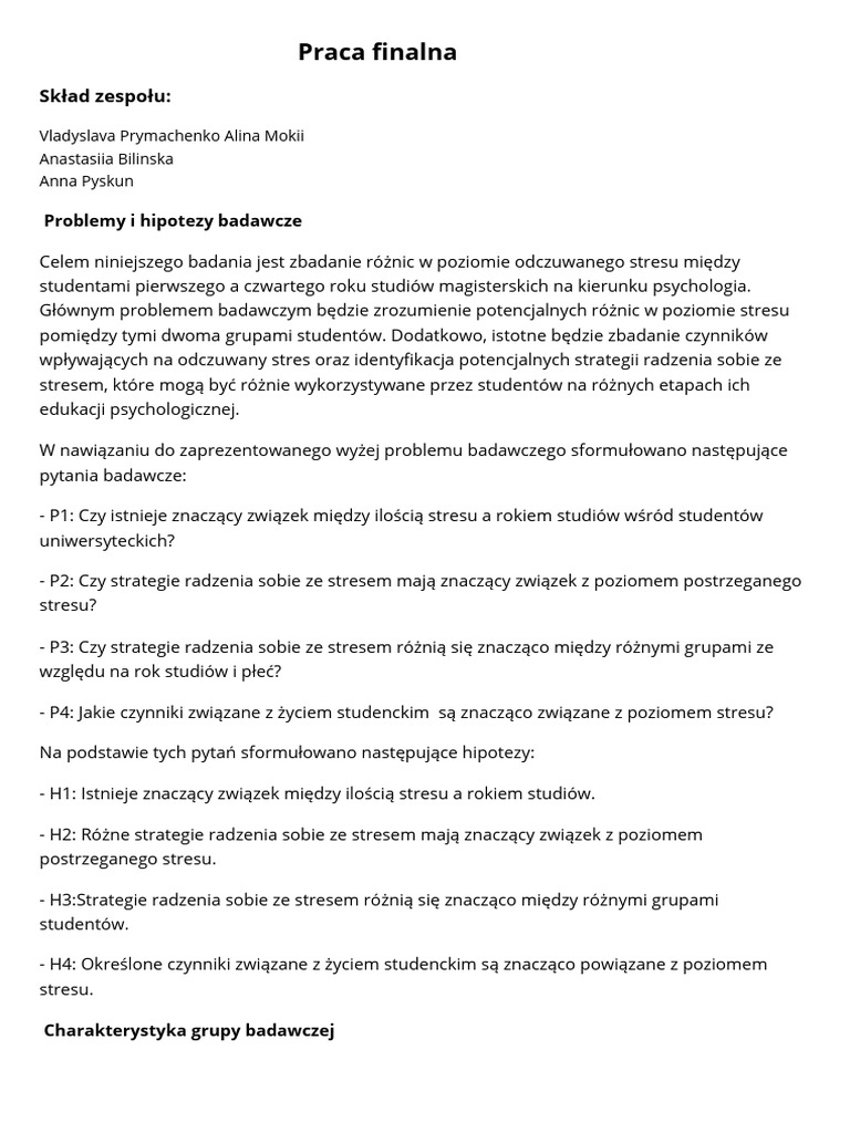 Praca Finalna -2 | PDF