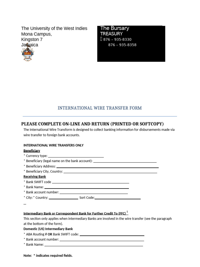 Wire Transfer Form 07 | PDF