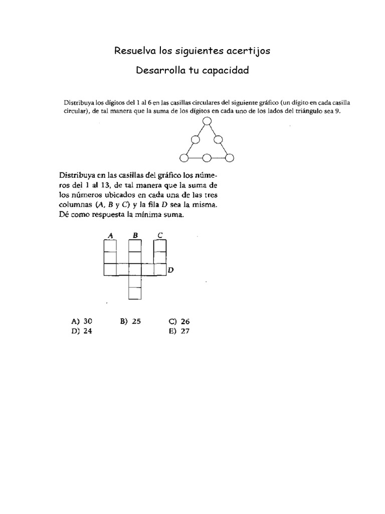 Resuelva los siguientes acertijos | PDF Resuelva los siguientes acertijos | PDF