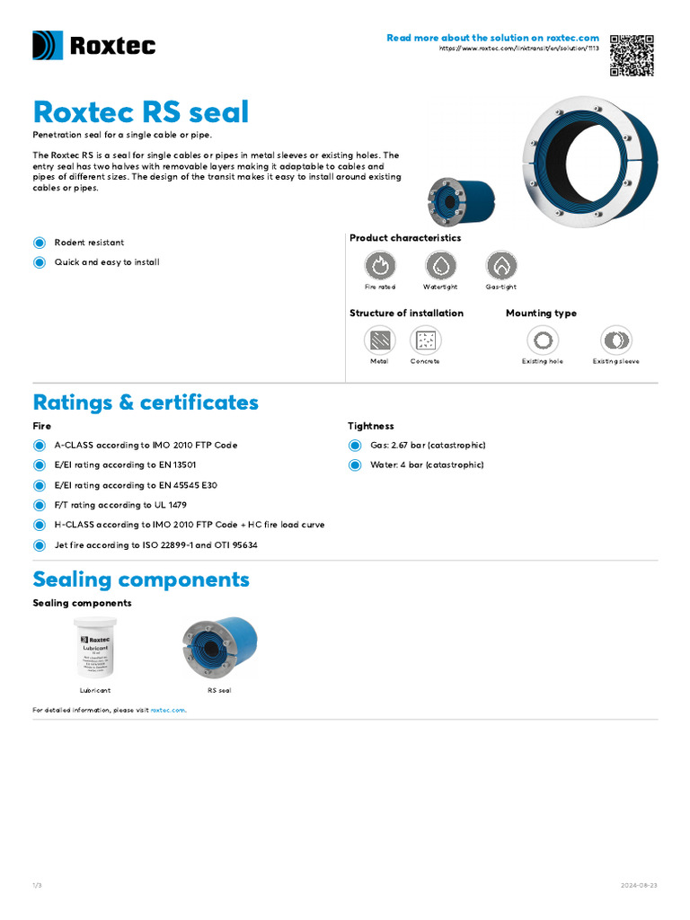Roxtec RS seal | PDF