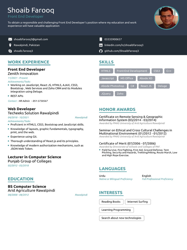 Shoaib's Resume | PDF