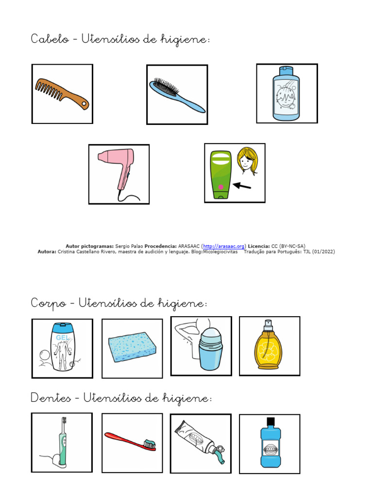 PT Vocabulario Higiene | PDF