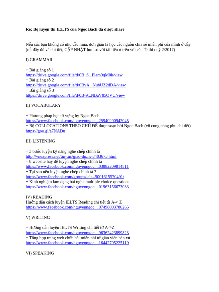 Z Ngoc Bach - Danh Sach Tai Lieu Free | PDF