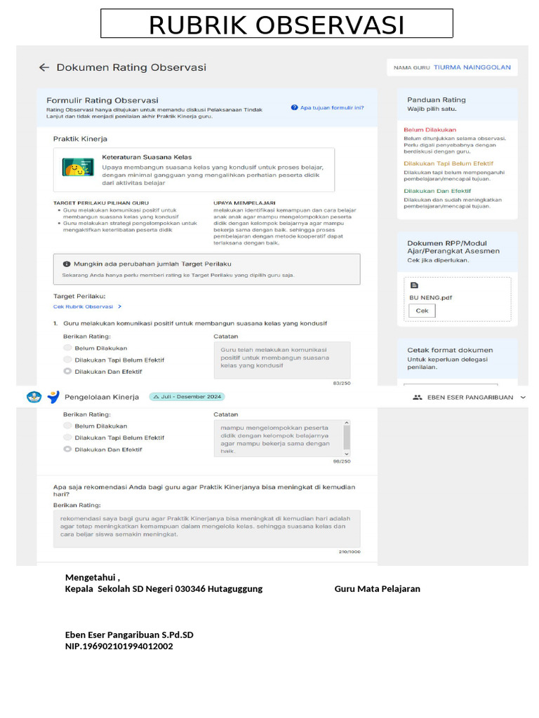 RUBRIK Bu Neng | PDF