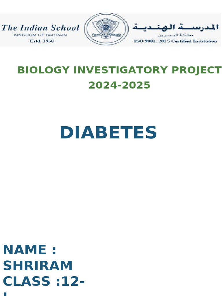 DIABETES PROJECT[1]-1 | PDF