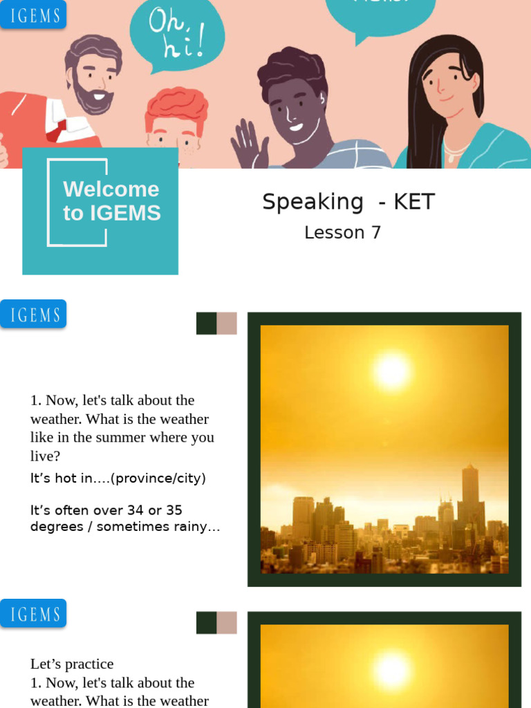 Lesson 7 Speaking Ket | PDF