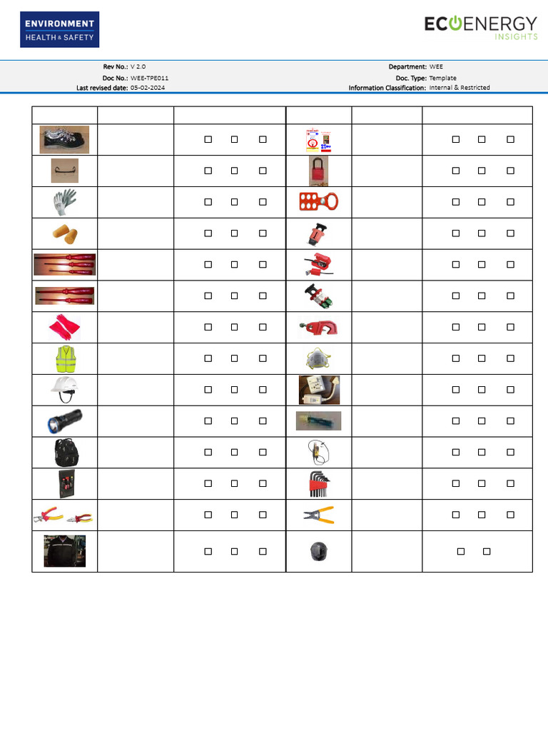 EHS - PPE Tools Self Inspection Ver1.0 | PDF