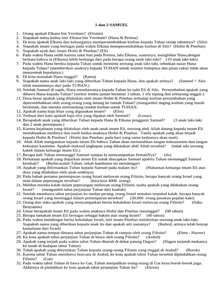 1 Dan 2 Samuel | PDF