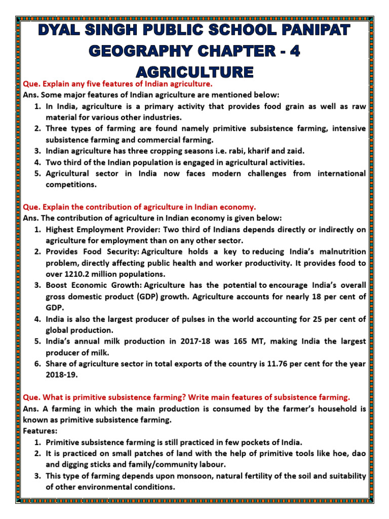 CH-4 Agriculture by Sunil | PDF