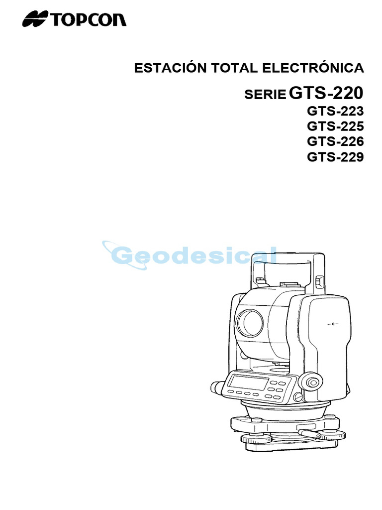 Topcon Manual Estacion Total Serie Gts 220 Es | PDF