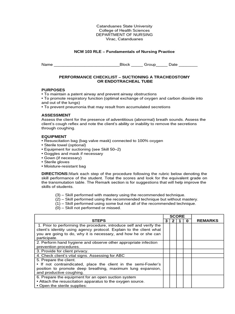 3suctioning A Tracheostomy | PDF | Cardiopulmonary Resuscitation ...