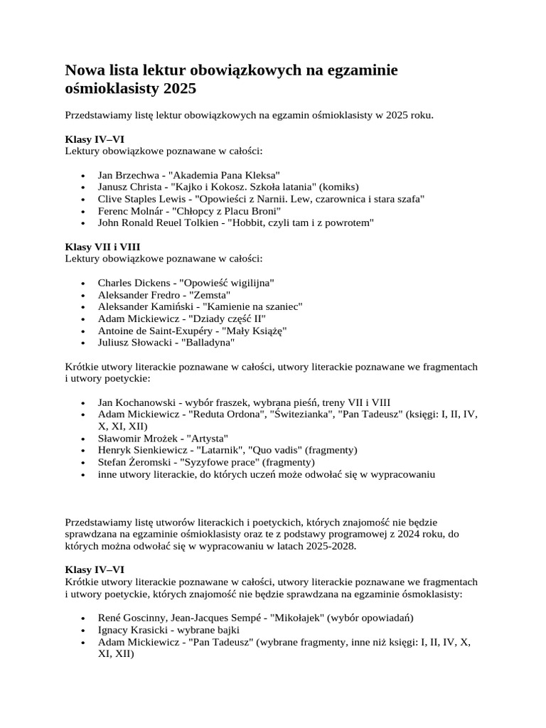 Lektury E8 | PDF