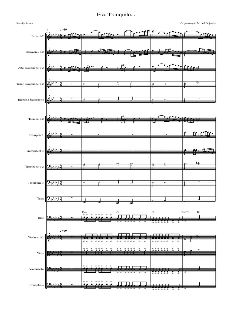 Fica Tranquilo - Kemily Santos - Mizael Feijoada | PDF