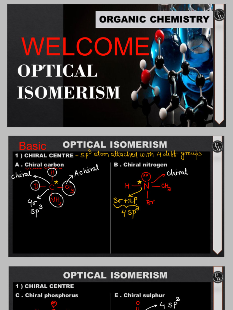 Isomerism 03 - Optical Isomerism (Part 1) - Class 11 - IIT JEE - NEET - PACE SERIES - PDF | PDF