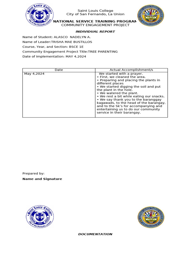 NSTP Individual Report | PDF