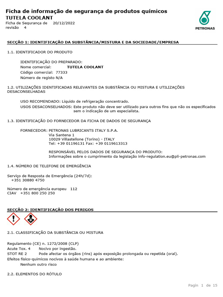 Fispq Oleo Tutela Coolant | PDF
