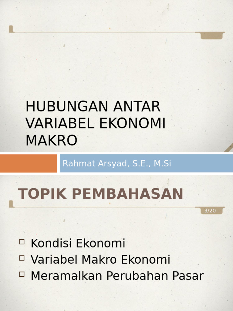 Hubungan Antar Variabel Ekonomi Makro | PDF