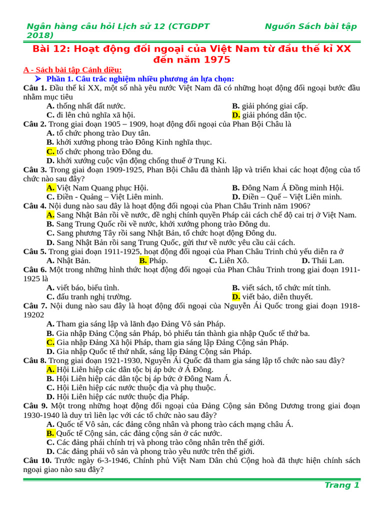 Bài 12 - S 12 - SBT | PDF