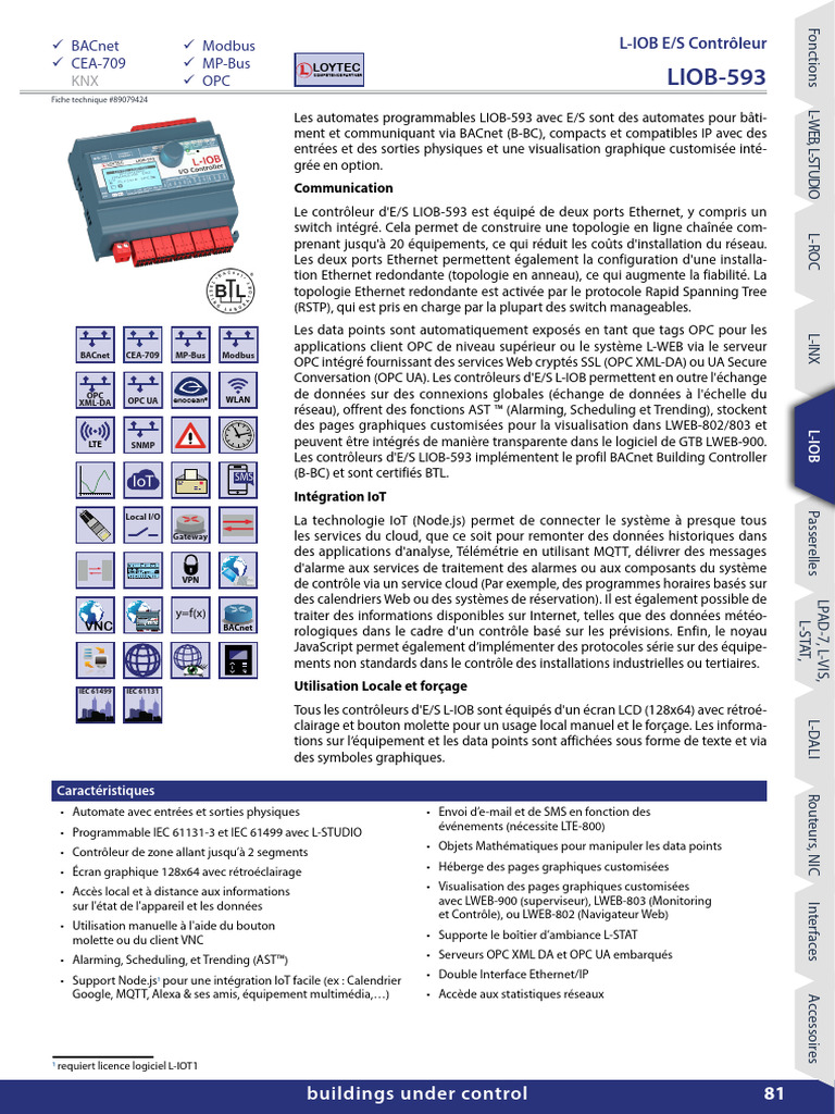 Fiche Technique LIOB-593 | PDF