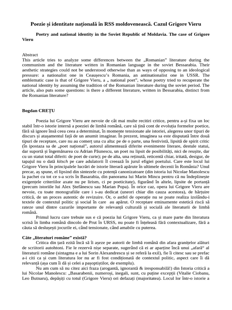 Grigore Vieru | PDF