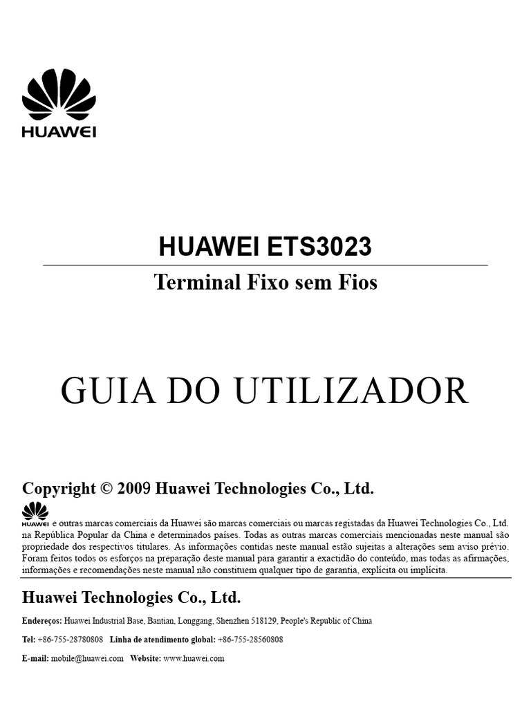 31019478-HUAWEI ETS3023 Fixed Wireless Terminal User Guide - (V100R001 ...