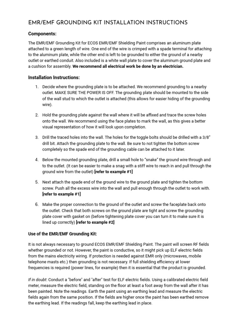 Grounding Lead Instructions | PDF