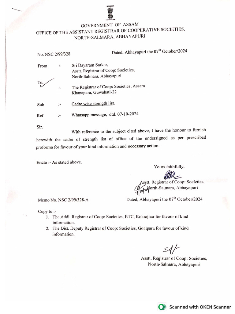 Cadre Wise Strength ARCS Abhayapuri | PDF