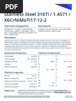 1.4571 Material Equivalents Overview | PDF
