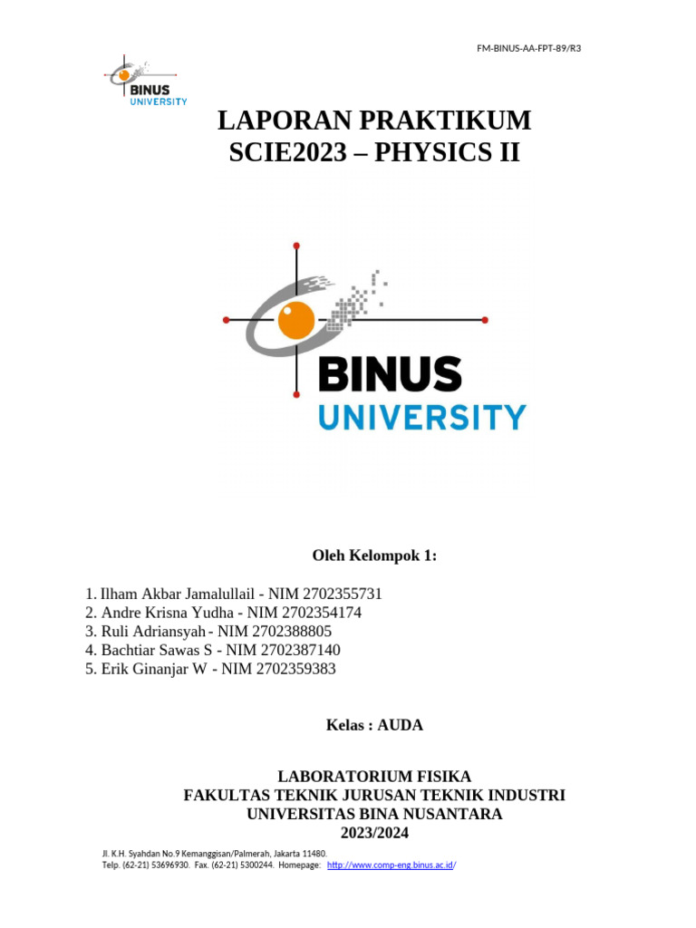 LAP PHYSYC Bab II | PDF