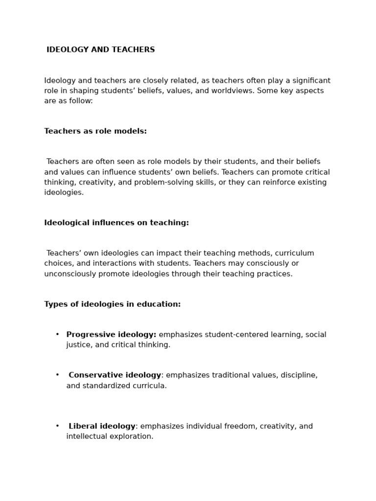 Ideology and Teachers | PDF