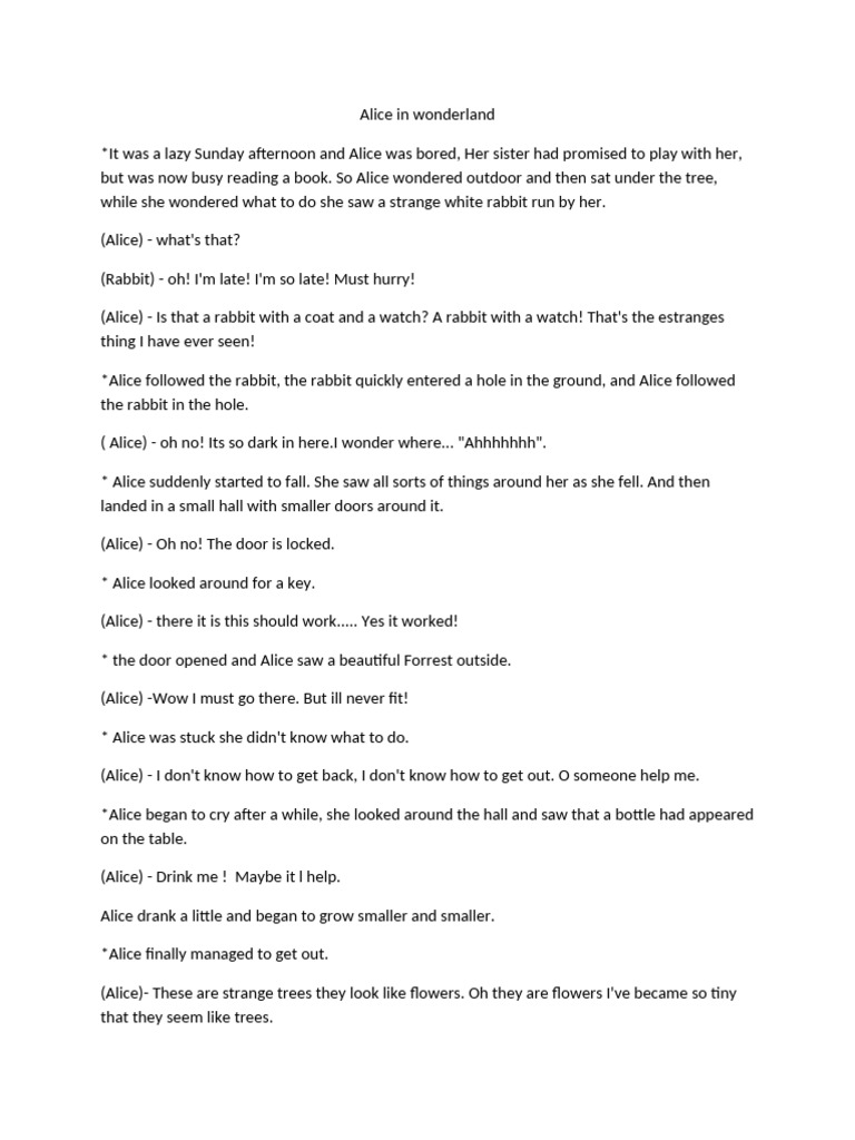 Alice-in-wonderland-script-eyyy | PDF