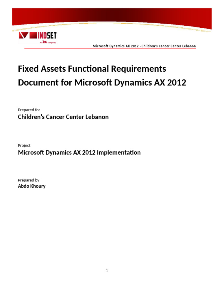 FRD Fixed Assets V3 | PDF