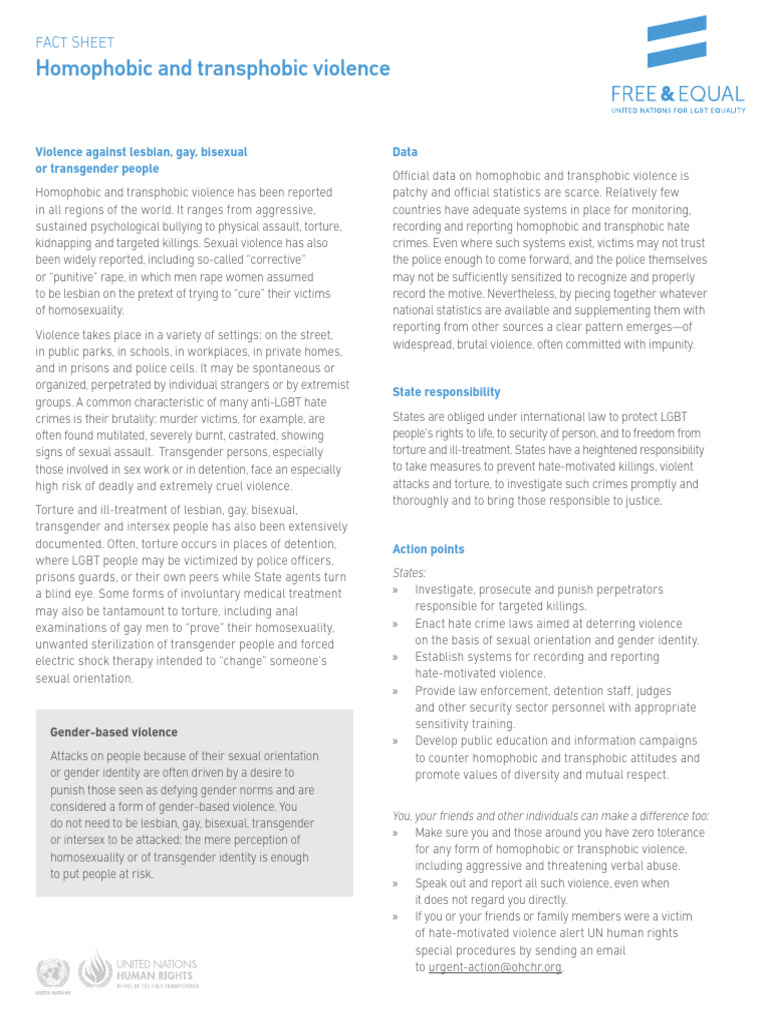 unfe-27-UN Fact Sheets Homophobic English | PDF