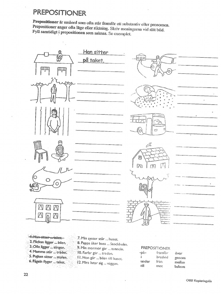 Prepositioner - I Och På - 2 | PDF