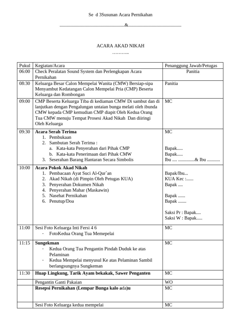 Susunan Acara (1) Salinan | PDF