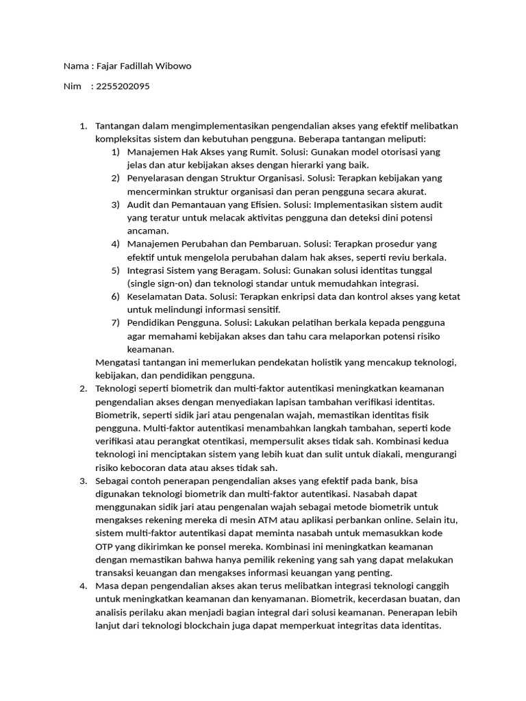 Fajar Fadillah Wibowo - Kuis | PDF