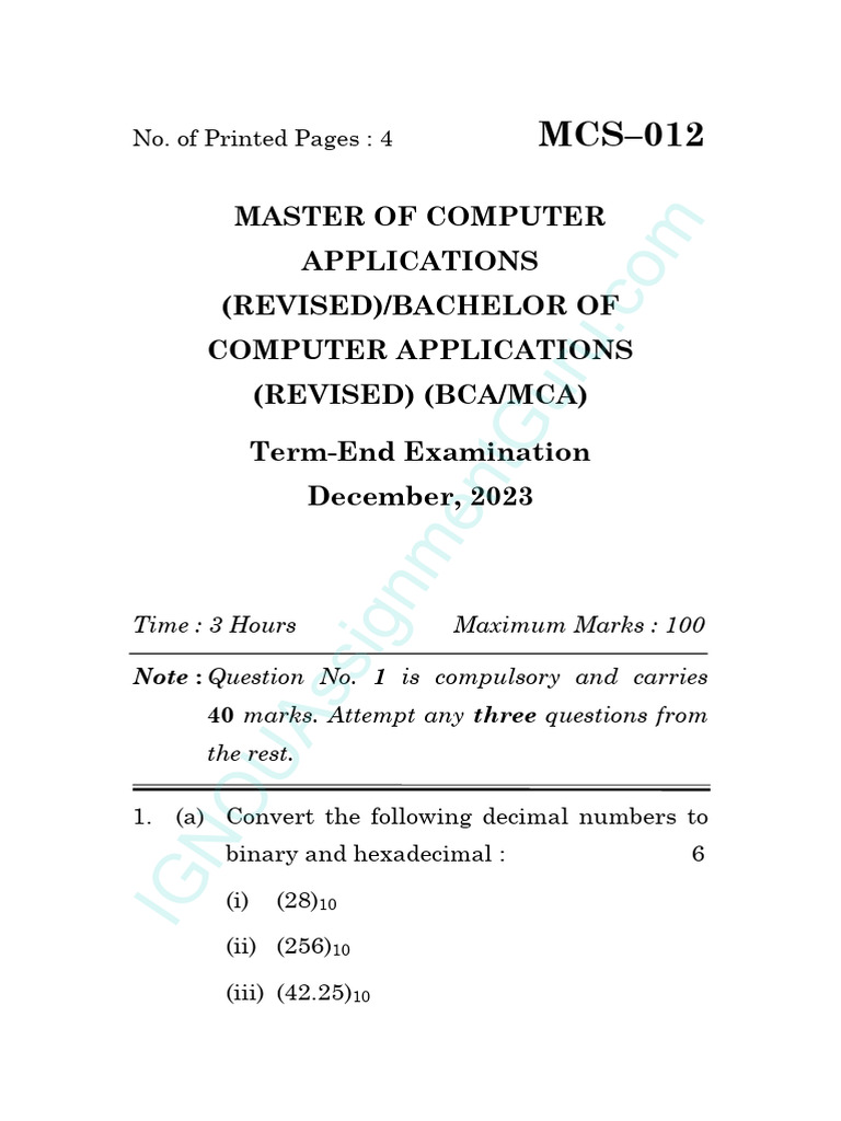 Dec - 2023 MCS-012 | PDF