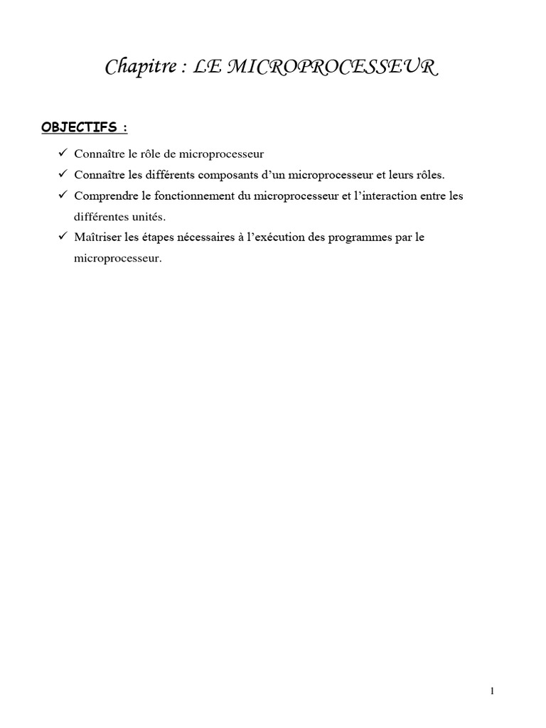 0587 Le Microprocesseur | PDF
