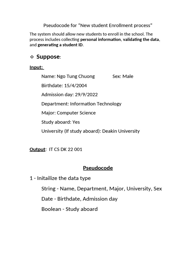 Pseudocode For | PDF