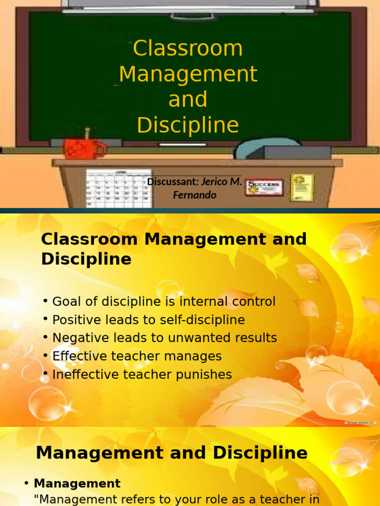 Classroom Management and Discipline | PDF