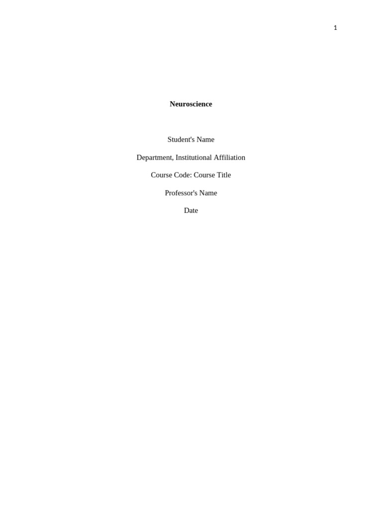 Neuroscience | PDF