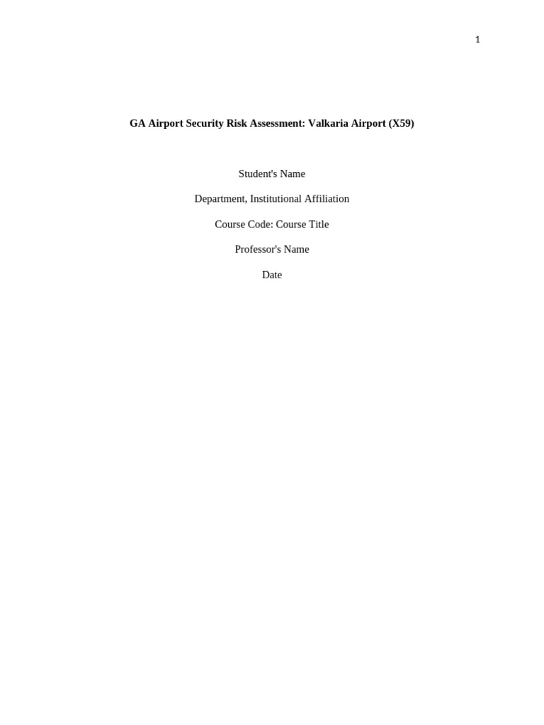 GA Airport Security Risk Assessment | PDF